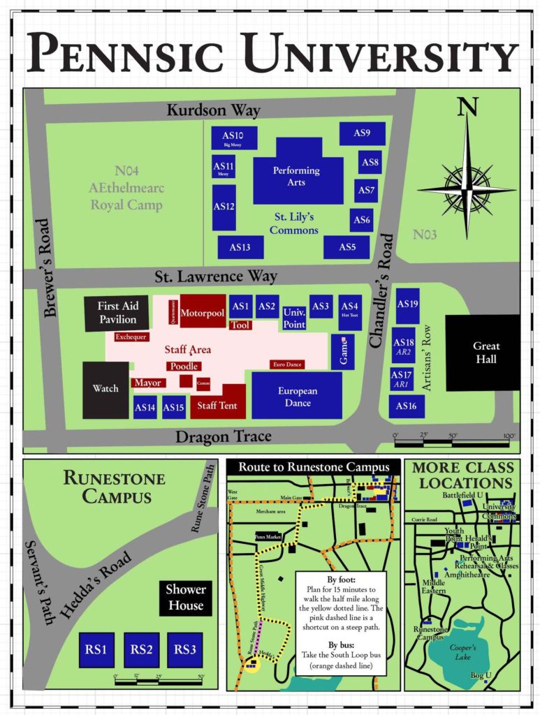 New Pennsic University Maps and other Pennsic PA Cheat Sheets ...